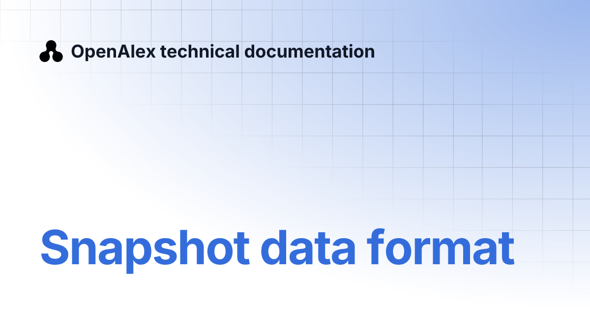 Snapshot data format | OpenAlex technical documentation